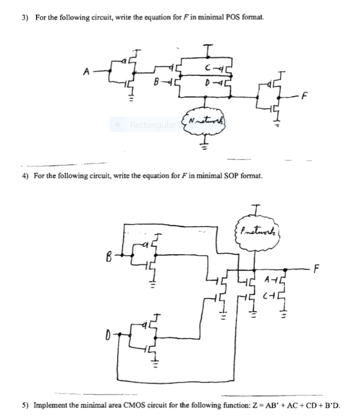 Solved 3 For The Following Circuit Write The Equation For