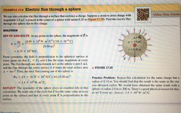 Solved EXAMPLE 17.s Electric flux through a sphere Video | Chegg.com