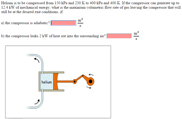 Solved Helium is to be compressed from 150 kPa and 230 K to | Chegg.com