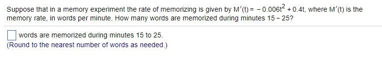Solved Suppose that in a memory experiment the rate of | Chegg.com