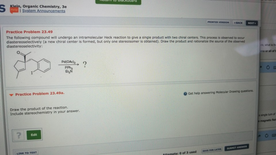 Solved lein, Organic Chemistry, 3e I System Announcements | Chegg.com