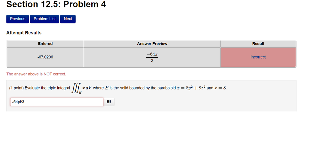 Solved Section 12.5: Problem 4 Previous Problem List Next | Chegg.com