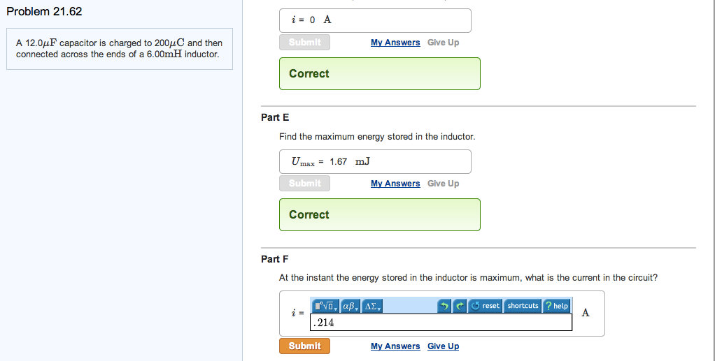 Solved A 12 muF capacitor is charged to 200muC and then | Chegg.com