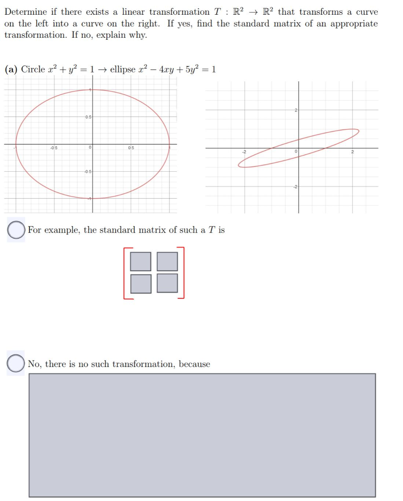 Solved Determine if there exists a linear transformation T : | Chegg.com