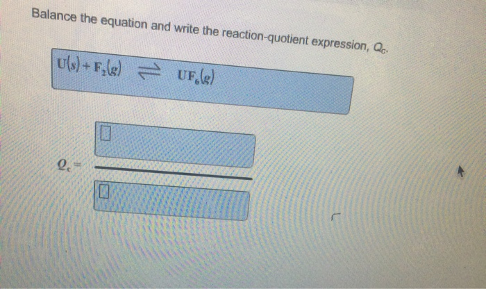 Solved Balance the equation and write the reaction-quotient | Chegg.com