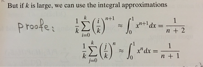 Solved But if k is large, we can use the integral | Chegg.com