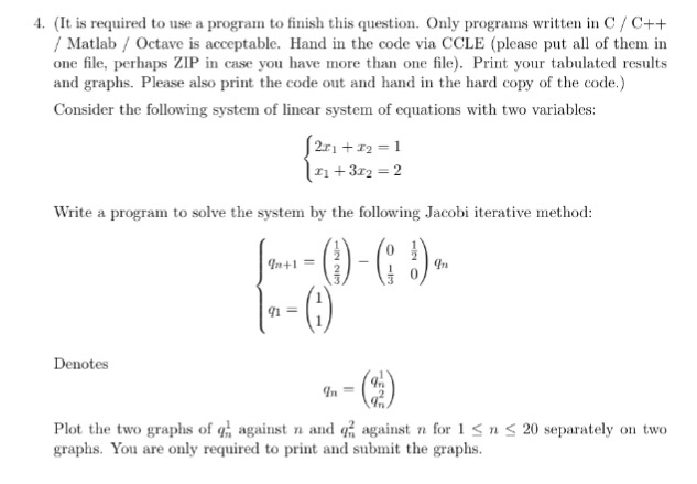 Solved (It is required to use a program to finish this | Chegg.com