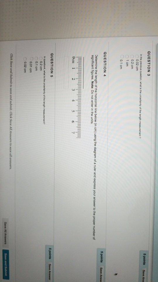 Solved 5 points QUESTION 3 0.02 cm 0.2 cm 1 cm 0.1 cm | Chegg.com