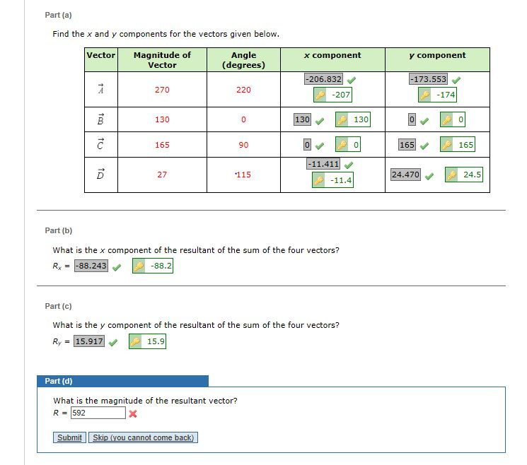 Solved Find the x and y components for the vectors given | Chegg.com