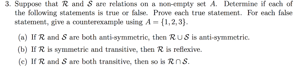 Solved Suppose that R and S are relations on a non-empty set | Chegg.com