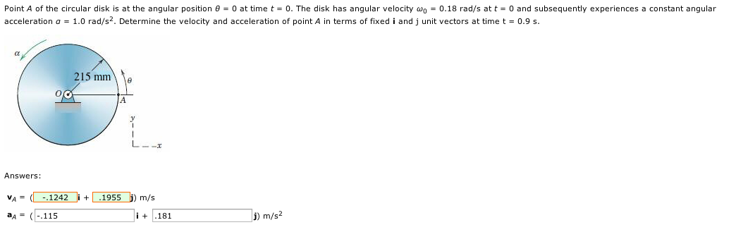 Solved: Point A Of The Circular Disk Is At The Angular Pos... | Chegg.com