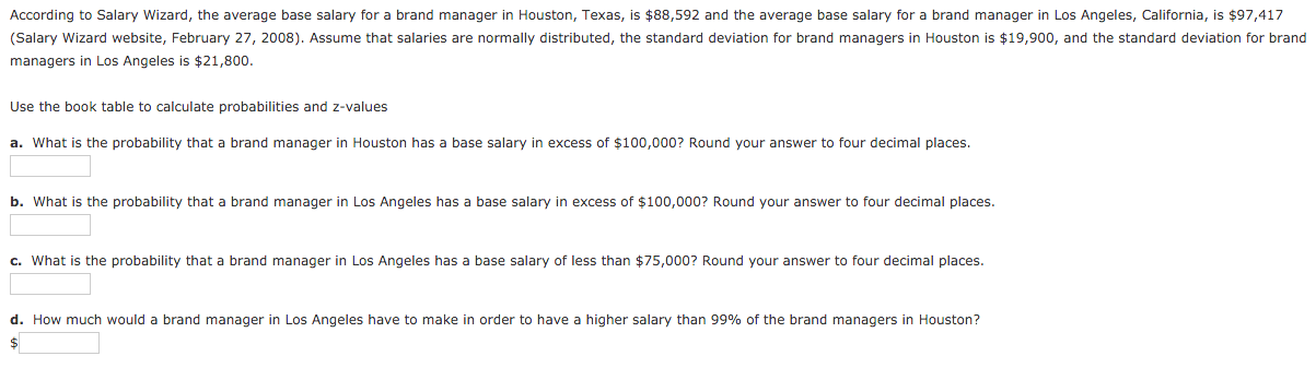 Solved According to Salary Wizard, the average base salary | Chegg.com