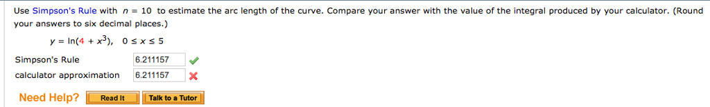Solved Use Simpson's Rule with n = 10 to estimate the arc | Chegg.com