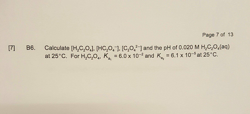Solved Page 7 of 13 Calculate [H,C20], [HC201, (C,0,2-]and | Chegg.com