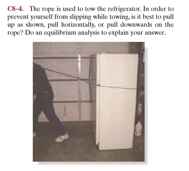 Solved C8-4. The rope is used to tow the refrigerator. In | Chegg.com