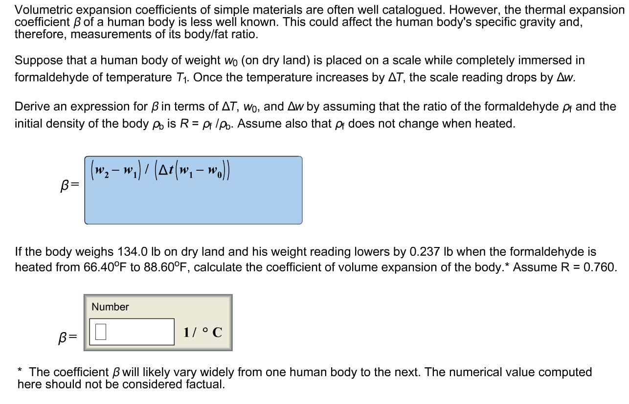 Solved Volumetric expansion coefficients of simple materials | Chegg.com