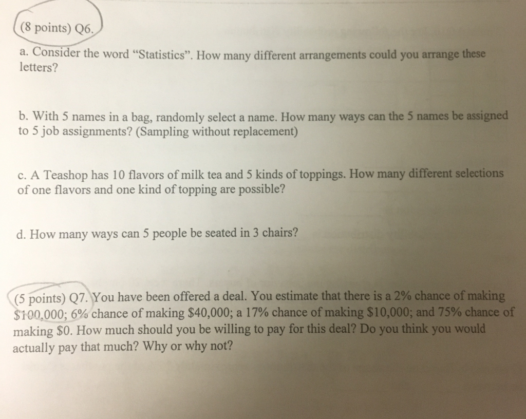 Solved Consider the word "Statistics". How many different | Chegg.com