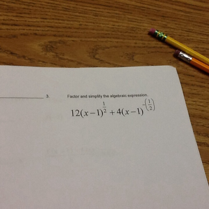 Solved 3. Factor and simplify the algebraic expression | Chegg.com