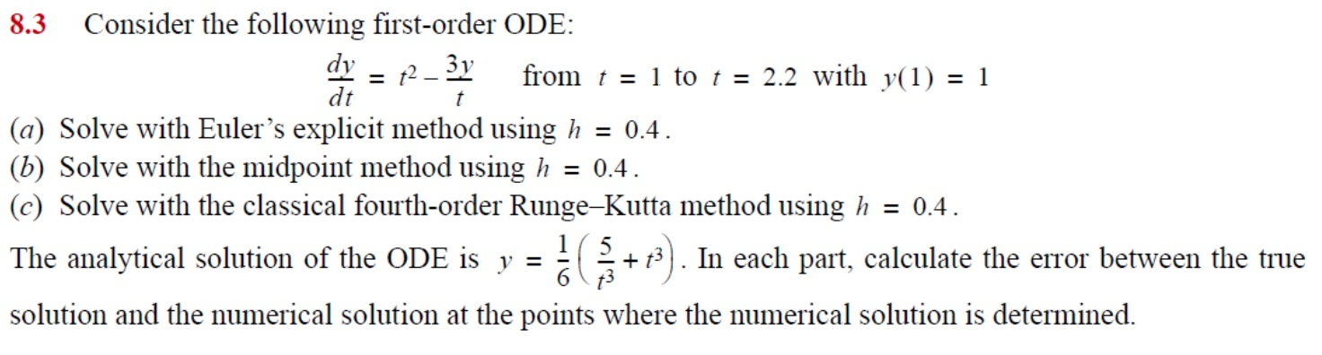 Solved Consider the following first-order ODE: dy/dt = t^2 | Chegg.com