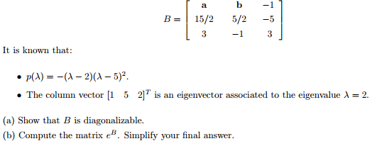 Solved Show that the matrix is diagonalizable and compute | Chegg.com