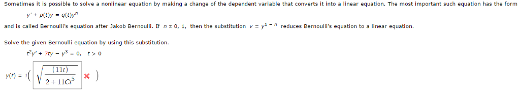 Solved Sometimes it is possible to solve a nonlinear | Chegg.com
