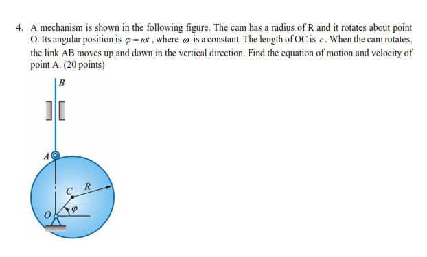 Solved A mechanism is shown in the following figure. The cam | Chegg.com