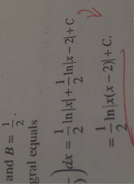 Solved Solve: dx = 1/2 ln |x| + 1/2 ln |x - 2| + C = 1/2 ln | Chegg.com