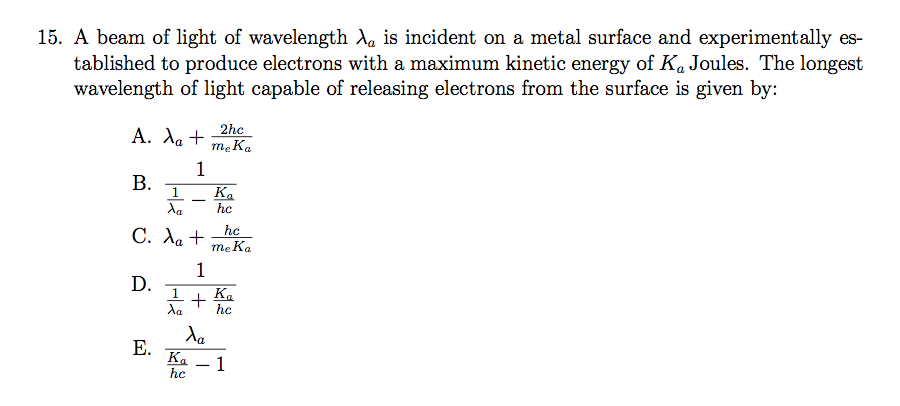 Solved I tried to use Kmax= hf - work function, but I don't | Chegg.com