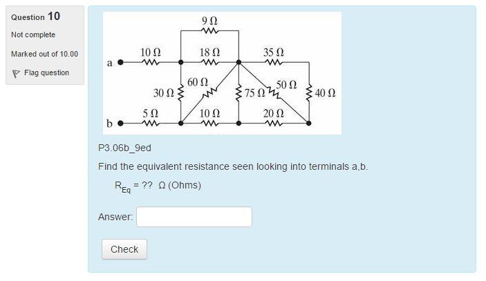Solved Find the equivalent resistance seen looking into | Chegg.com