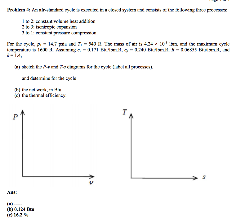 Solved An air-standard cycle is executed in a closed system | Chegg.com