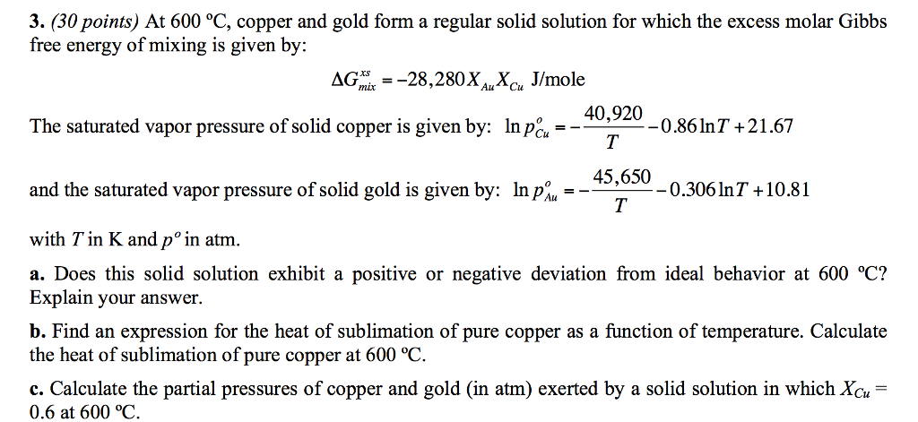 Solved At 600 degree C, copper and gold form a regular solid | Chegg.com