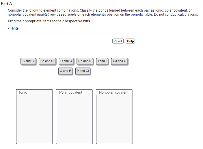 Solved Part A Consider the following element combinations. | Chegg.com