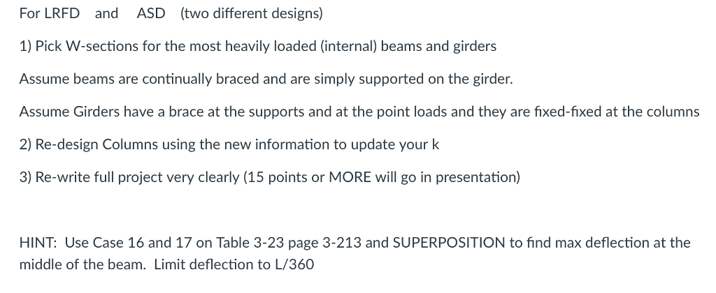 For LRFD and ASD (two different designs) 1) Pick | Chegg.com