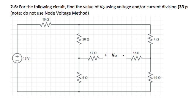 Solved For the following circuit, find the value of Vo using | Chegg.com