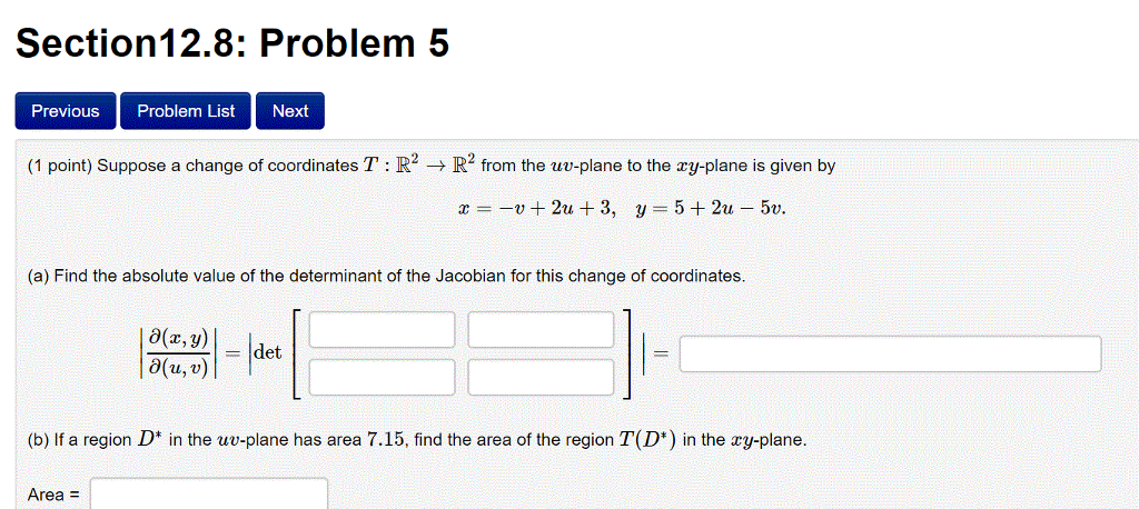 Solved Suppose a change of coordinates T: R^2 rightarrow R^2 | Chegg.com