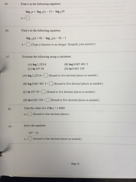 Solved Find x in the following equation. log_bx + log_b(x - | Chegg.com