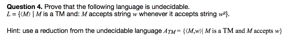 Solved Question 4. Prove that the following language is | Chegg.com