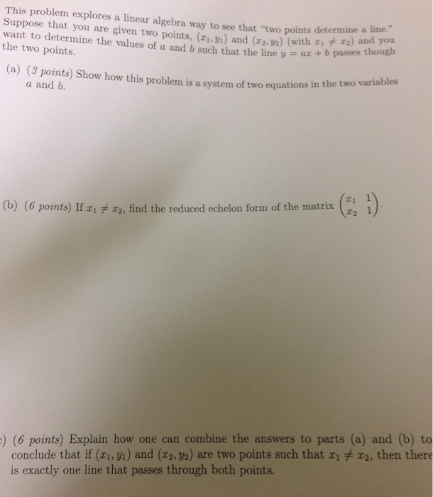 Solved This problem explores a linear algebra way to see | Chegg.com