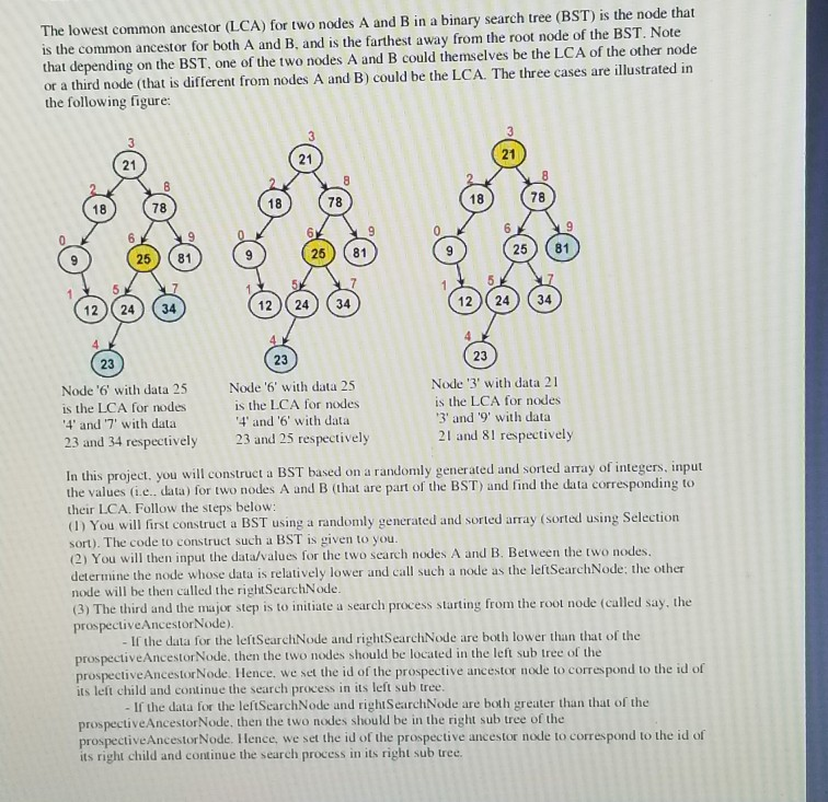 Solved The lowest common ancestor (LCA) for two nodes A and | Chegg.com