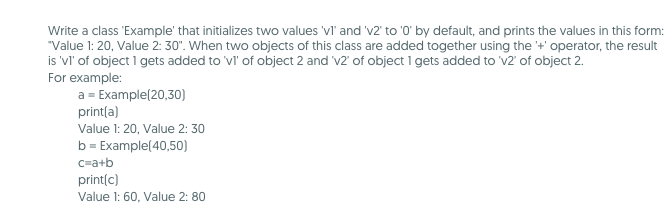 Solved Write A Class Example That Initializes Two Values 