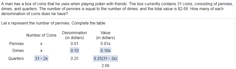 Solved A man has a box of coins that he uses when playing | Chegg.com