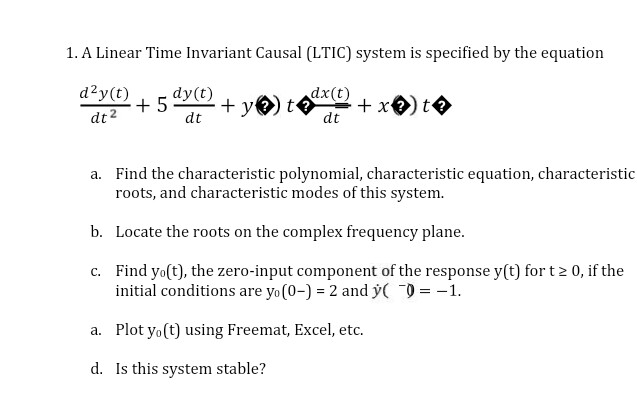 1.A Linear Time Invariant Causal (LTIC) system is | Chegg.com