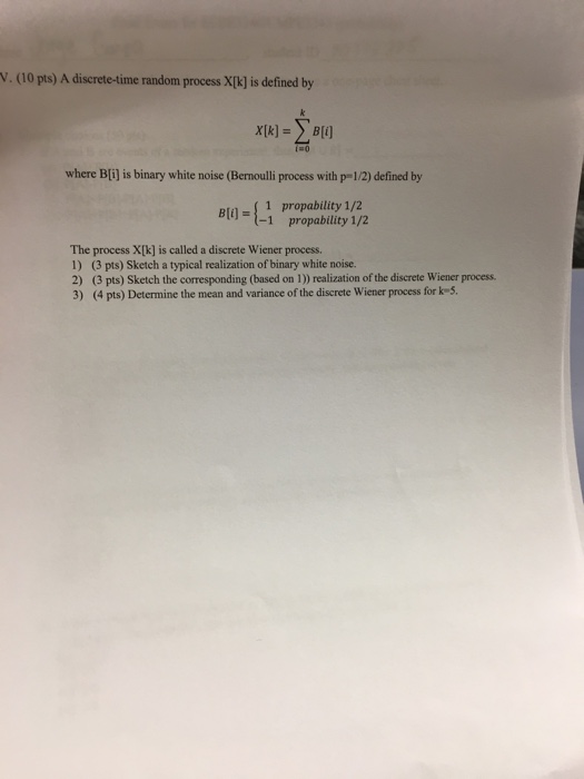 Solved A discrete-time random process X[k] is defined by | Chegg.com