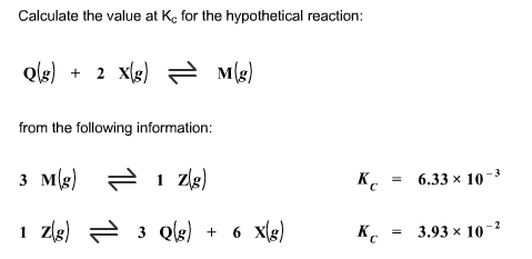 Solved Calculate the value at Kc for the hypothetical | Chegg.com