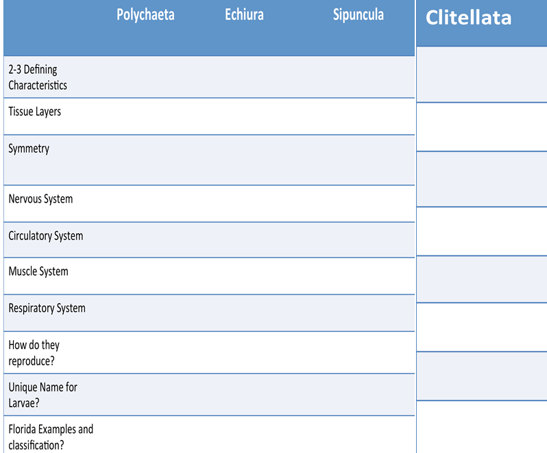Solved 2-3 Defining Characteristics Tissue Layers Symmetry | Chegg.com