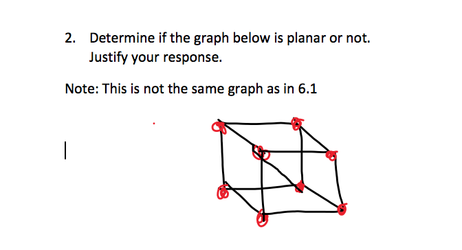Solved Determine if the graph below is planar or not. | Chegg.com