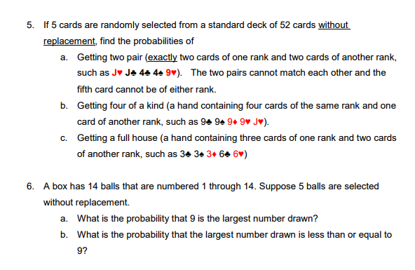 Solved replacement, find the probabilities of Getting two | Chegg.com