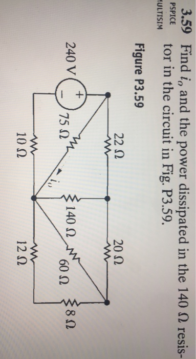 Solved Find i_0 and the power dissipated in the 140 ohm | Chegg.com