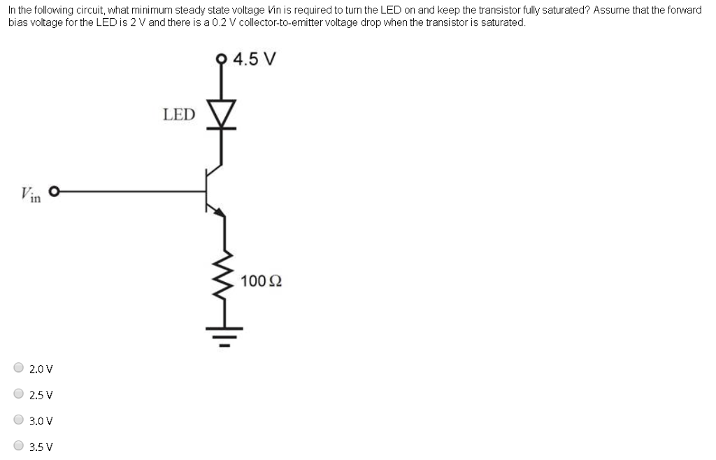 Solved n the following circuit, what minimum steady state | Chegg.com