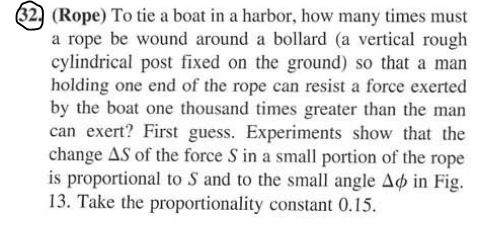 Solved 32 (Rope) To tie a boat in a harbor, how many times | Chegg.com